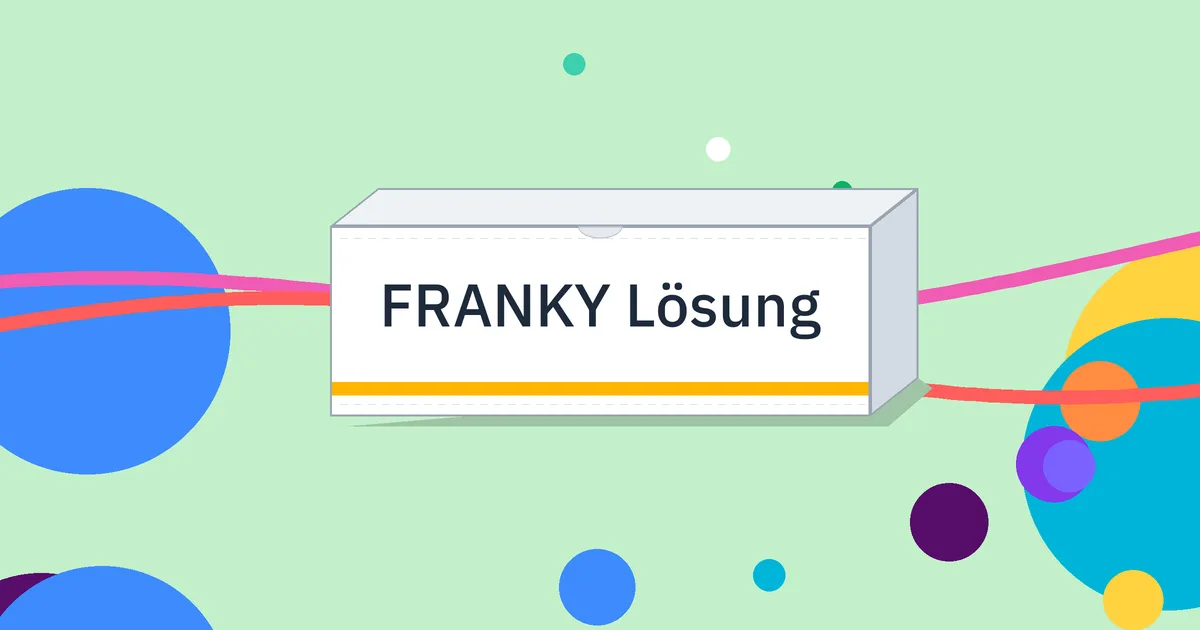 Symbolbild: Packung mit der Aufschrift FRANKY Lösung (PZN 04891409) – Verfügbarkeit und Bezug in Apotheken in Frankfurt am Main