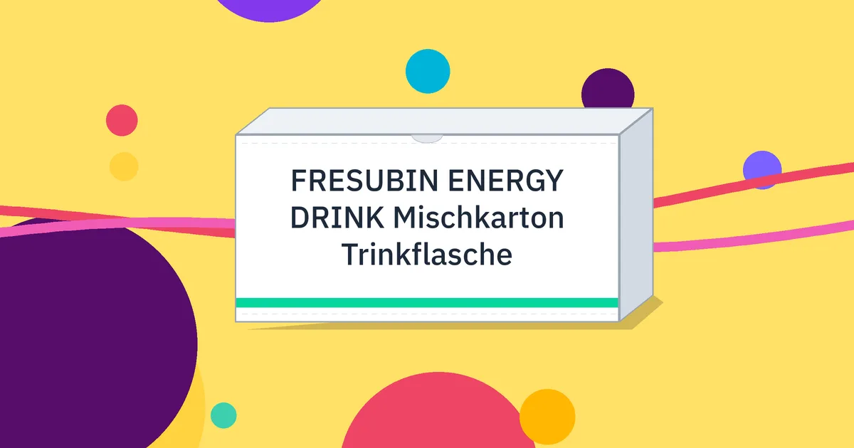 Symbolbild: Packung mit der Aufschrift FRESUBIN ENERGY DRINK Mischkarton Trinkflasche (PZN 20007375) – Verfügbarkeit und Bezug in Apotheken in Frankfurt am Main