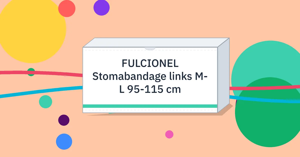 Symbolbild: Packung mit der Aufschrift FULCIONEL Stomabandage links M-L 95-115 cm (PZN 11484805) – Verfügbarkeit und Bezug in Apotheken in Frankfurt am Main