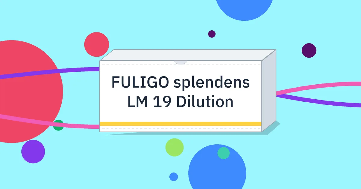 Symbolbild: Packung mit der Aufschrift FULIGO splendens LM 19 Dilution (PZN 13493487) – Verfügbarkeit und Bezug in Apotheken in Frankfurt am Main