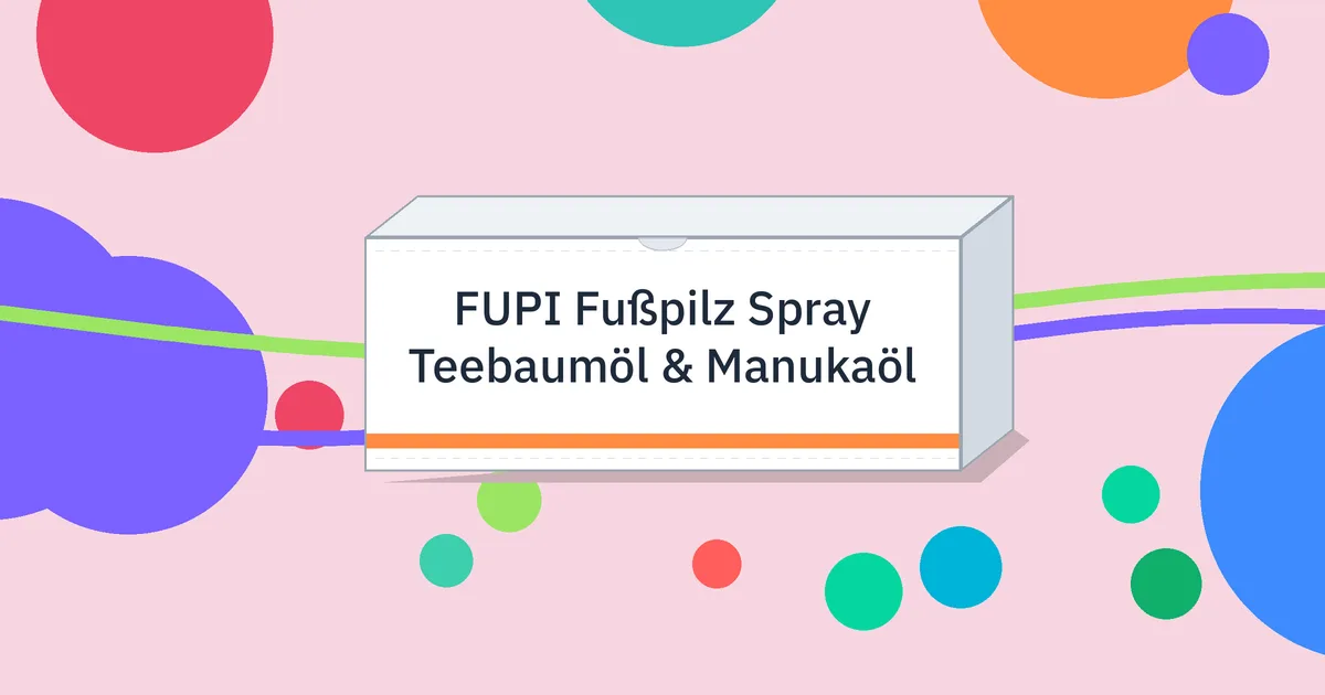Symbolbild: Packung mit der Aufschrift FUPI Fußpilz Spray Teebaumöl & Manukaöl (PZN 17544342) – Verfügbarkeit und Bezug in Apotheken in Frankfurt am Main