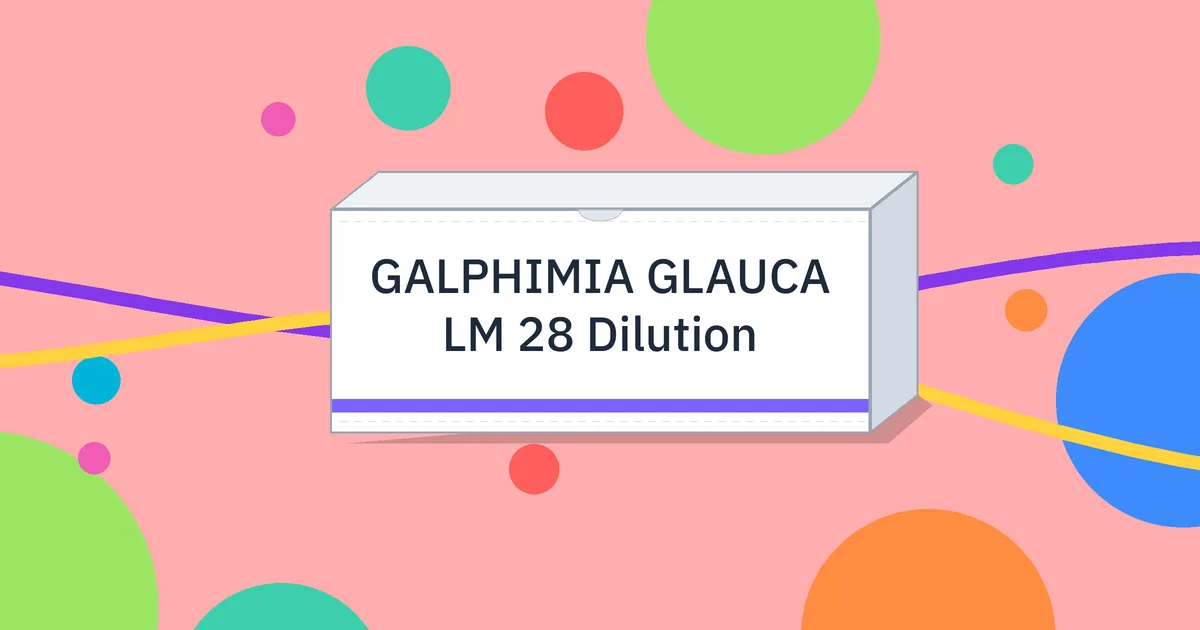 Symbolbild: Packung mit der Aufschrift GALPHIMIA GLAUCA LM 28 Dilution (PZN 12875502) – Verfügbarkeit und Bezug in Apotheken in Frankfurt am Main