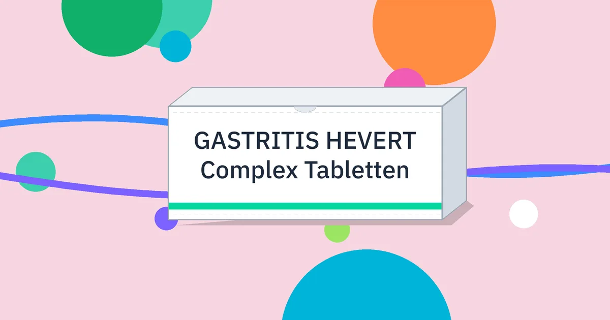 Symbolbild: Packung mit der Aufschrift GASTRITIS HEVERT Complex Tabletten (PZN 04518194) – Verfügbarkeit und Bezug in Apotheken in Frankfurt am Main
