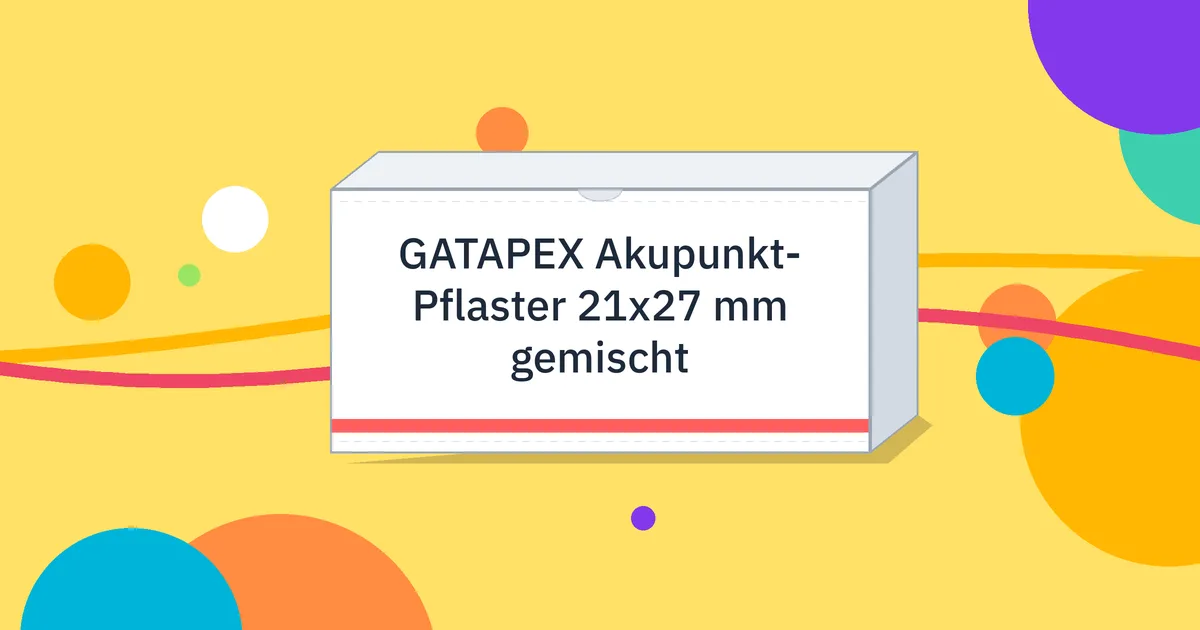 Symbolbild: Packung mit der Aufschrift GATAPEX Akupunkt-Pflaster 21x27 mm gemischt (PZN 08798747) – Verfügbarkeit und Bezug in Apotheken in Frankfurt am Main