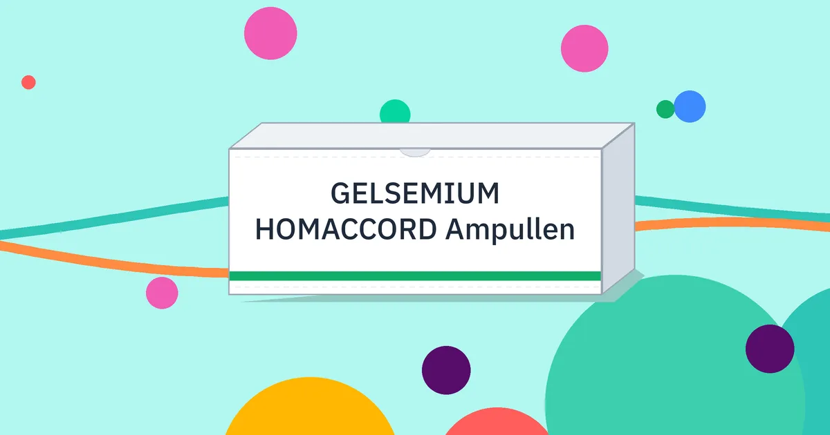 Symbolbild: Packung mit der Aufschrift GELSEMIUM HOMACCORD Ampullen (PZN 00412961) – Verfügbarkeit und Bezug in Apotheken in Frankfurt am Main