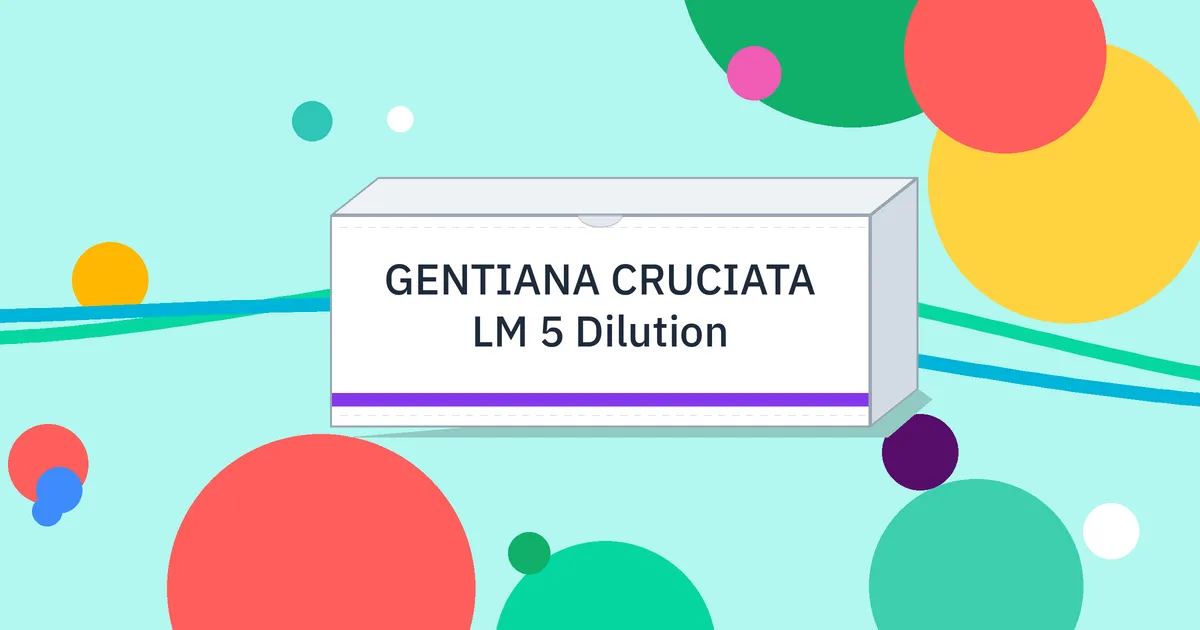 Symbolbild: Packung mit der Aufschrift GENTIANA CRUCIATA LM 5 Dilution (PZN 13499834) – Verfügbarkeit und Bezug in Apotheken in Frankfurt am Main