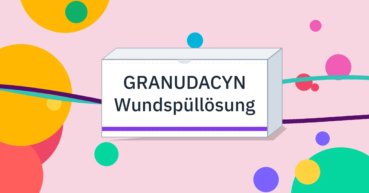 Symbolbild: Packung mit der Aufschrift GRANUDACYN Wundspüllösung (PZN 17902474) – Verfügbarkeit und Bezug in Apotheken in Frankfurt am Main