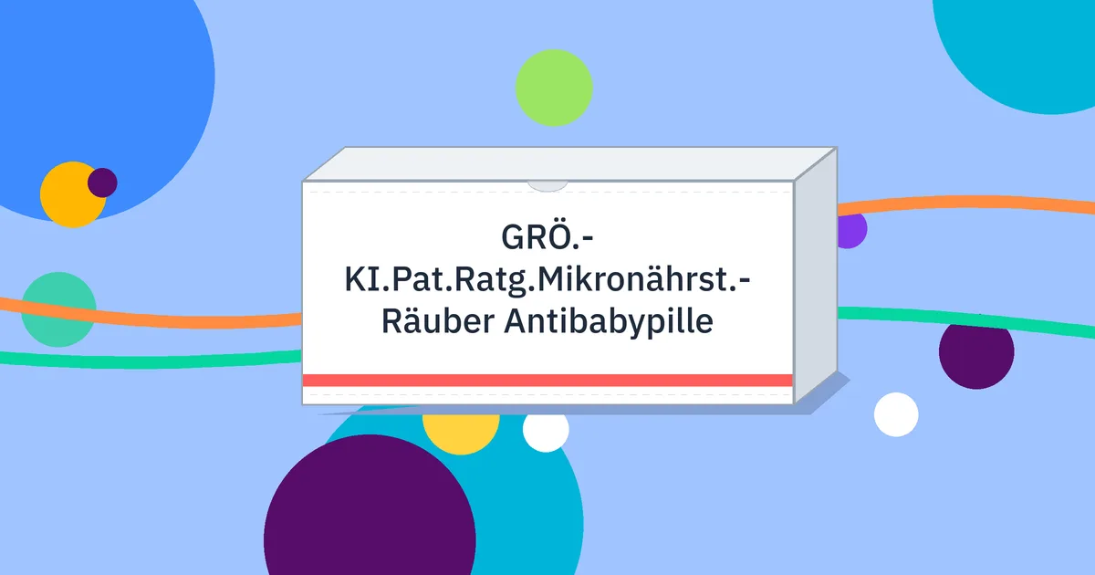 Symbolbild: Packung mit der Aufschrift GRÖ.-KI.Pat.Ratg.Mikronährst.-Räuber Antibabypille (PZN 16141702) – Verfügbarkeit und Bezug in Apotheken in Frankfurt am Main