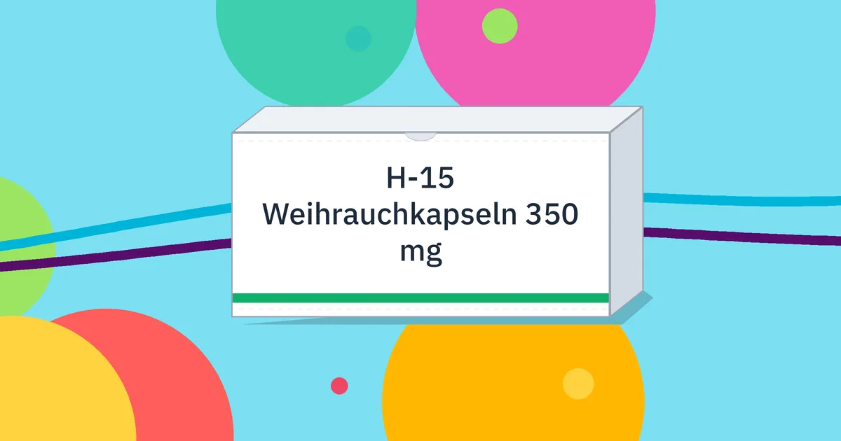 Symbolbild: Packung mit der Aufschrift H-15 Weihrauchkapseln 350 mg (PZN 18248663) – Verfügbarkeit und Bezug in Apotheken in Frankfurt am Main