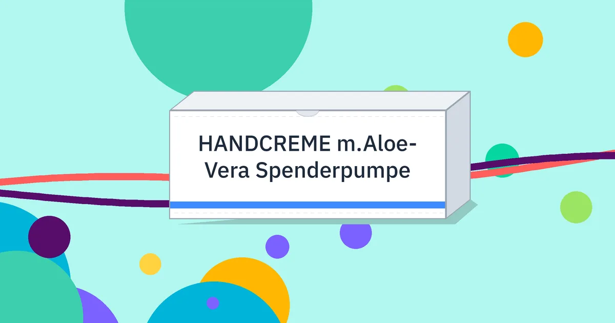 Symbolbild: Packung mit der Aufschrift HANDCREME m.Aloe-Vera Spenderpumpe (PZN 16687401) – Verfügbarkeit und Bezug in Apotheken in Frankfurt am Main