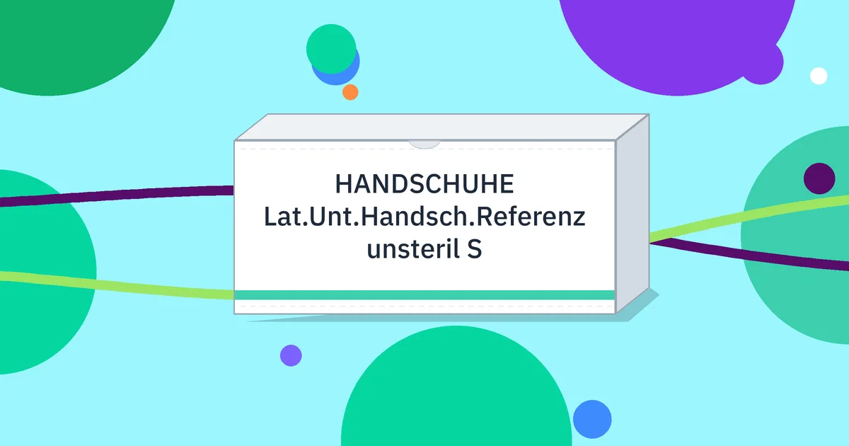 Symbolbild: Packung mit der Aufschrift HANDSCHUHE Lat.Unt.Handsch.Referenz unsteril S (PZN 06177521) – Verfügbarkeit und Bezug in Apotheken in Frankfurt am Main