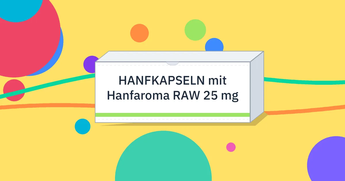 Symbolbild: Packung mit der Aufschrift HANFKAPSELN mit Hanfaroma RAW 25 mg (PZN 16400339) – Verfügbarkeit und Bezug in Apotheken in Frankfurt am Main