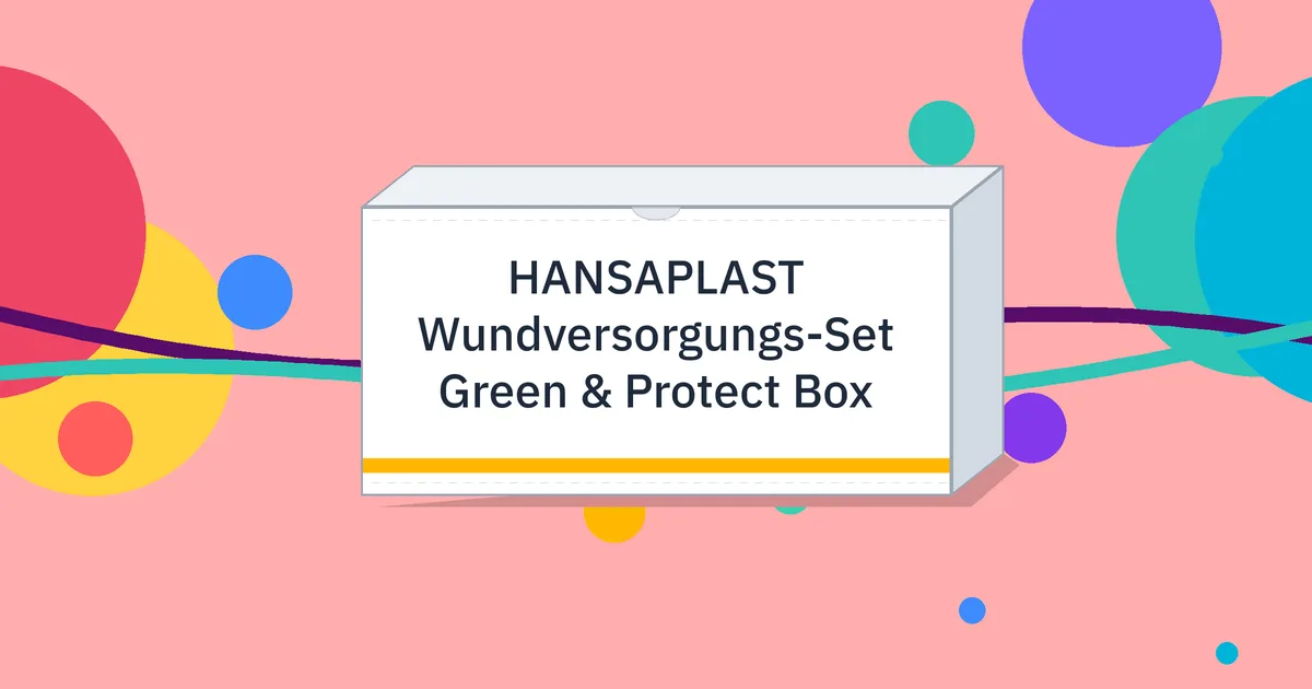 Symbolbild: Packung mit der Aufschrift HANSAPLAST Wundversorgungs-Set Green & Protect Box (PZN 17908494) – Verfügbarkeit und Bezug in Apotheken in Frankfurt am Main