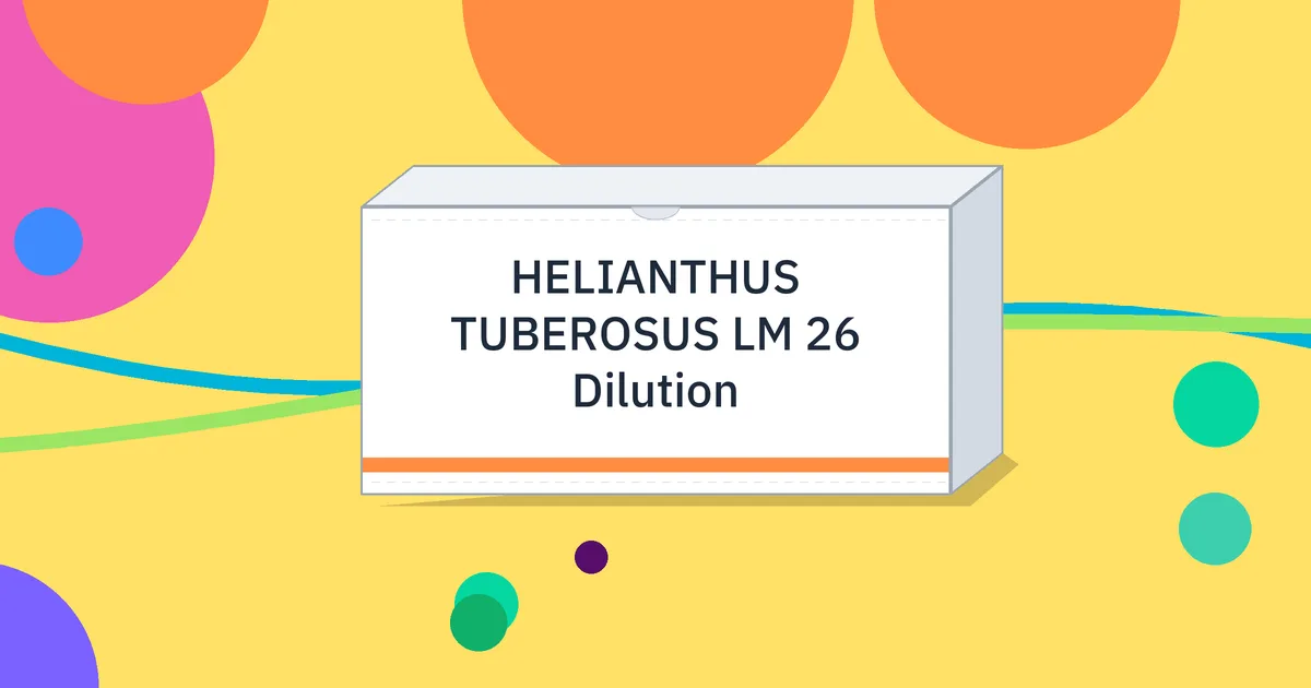 Symbolbild: Packung mit der Aufschrift HELIANTHUS TUBEROSUS LM 26 Dilution (PZN 13551799) – Verfügbarkeit und Bezug in Apotheken in Frankfurt am Main