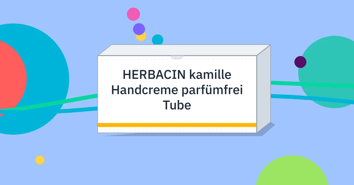 Symbolbild: Packung mit der Aufschrift HERBACIN kamille Handcreme parfümfrei Tube (PZN 10345088) – Verfügbarkeit und Bezug in Apotheken in Frankfurt am Main