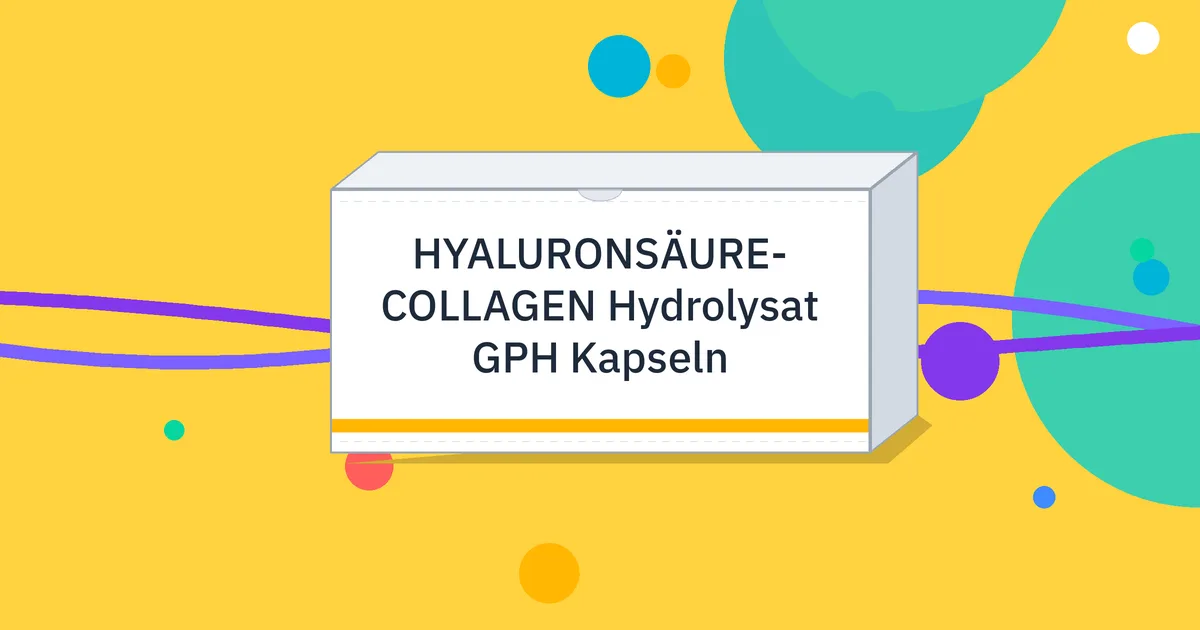 Symbolbild: Packung mit der Aufschrift HYALURONSÄURE-COLLAGEN Hydrolysat GPH Kapseln (PZN 09323851) – Verfügbarkeit und Bezug in Apotheken in Frankfurt am Main