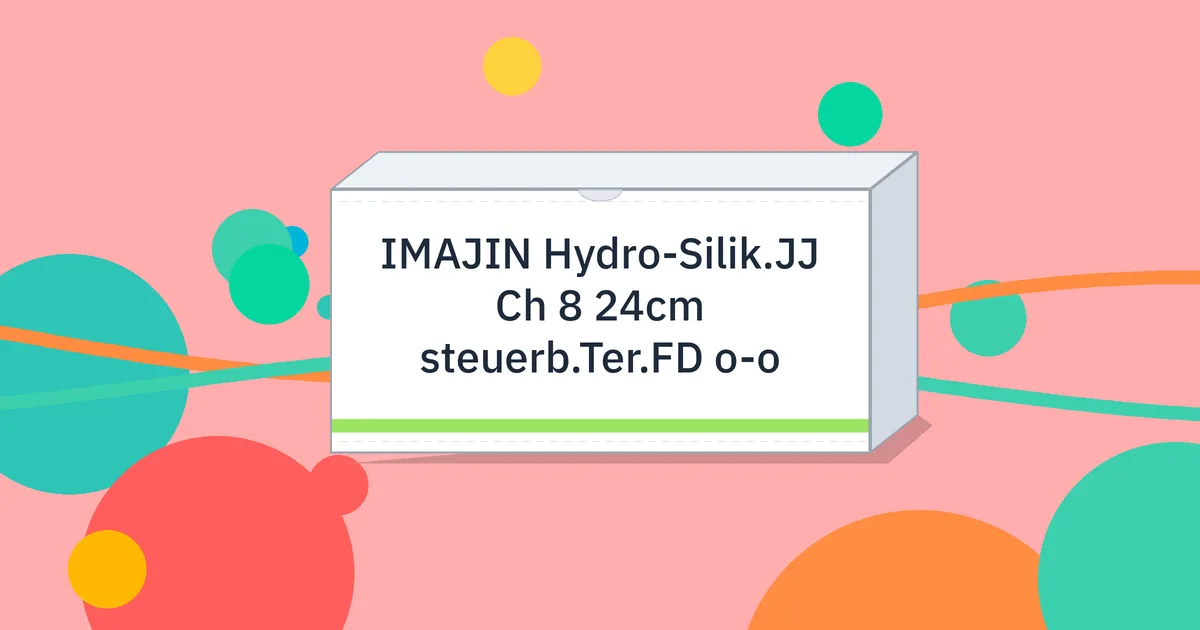 Symbolbild: Packung mit der Aufschrift IMAJIN Hydro-Silik.JJ Ch 8 24cm steuerb.Ter.FD o-o (PZN 17999172) – Verfügbarkeit und Bezug in Apotheken in Frankfurt am Main