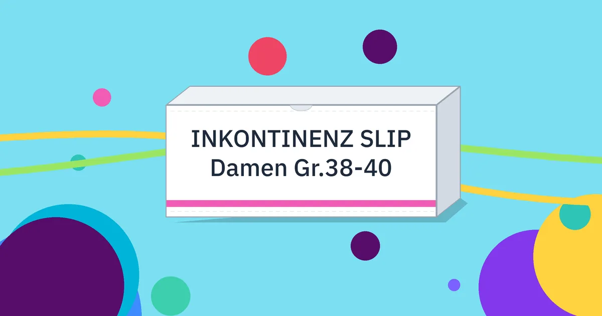 Symbolbild: Packung mit der Aufschrift INKONTINENZ SLIP Damen Gr.38-40 (PZN 04618027) – Verfügbarkeit und Bezug in Apotheken in Frankfurt am Main