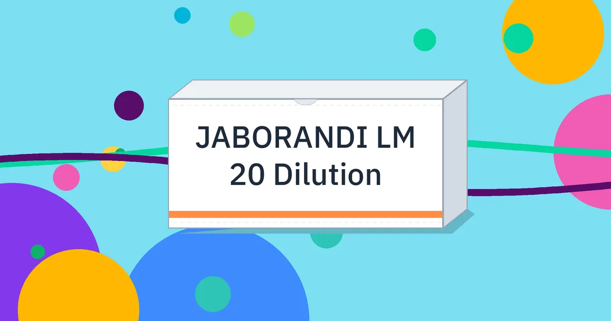 Symbolbild: Packung mit der Aufschrift JABORANDI LM 20 Dilution (PZN 12915331) – Verfügbarkeit und Bezug in Apotheken in Frankfurt am Main