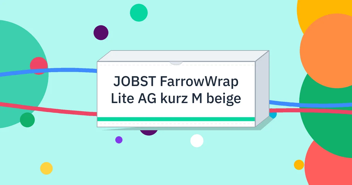 Symbolbild: Packung mit der Aufschrift JOBST FarrowWrap Lite AG kurz M beige (PZN 13870694) – Verfügbarkeit und Bezug in Apotheken in Frankfurt am Main