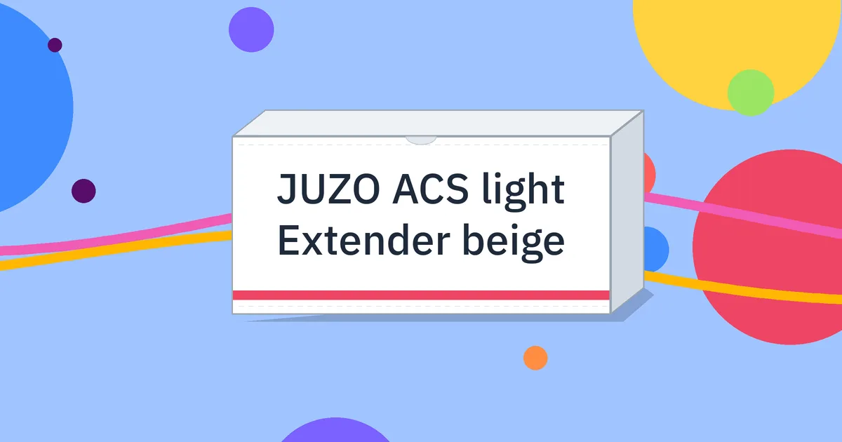 Symbolbild: Packung mit der Aufschrift JUZO ACS light Extender beige (PZN 13885000) – Verfügbarkeit und Bezug in Apotheken in Frankfurt am Main