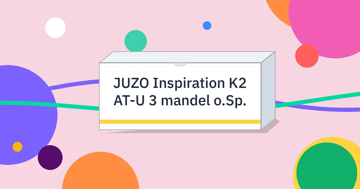 Symbolbild: Packung mit der Aufschrift JUZO Inspiration K2 AT-U 3 mandel o.Sp. (PZN 14927746) – Verfügbarkeit und Bezug in Apotheken in Frankfurt am Main
