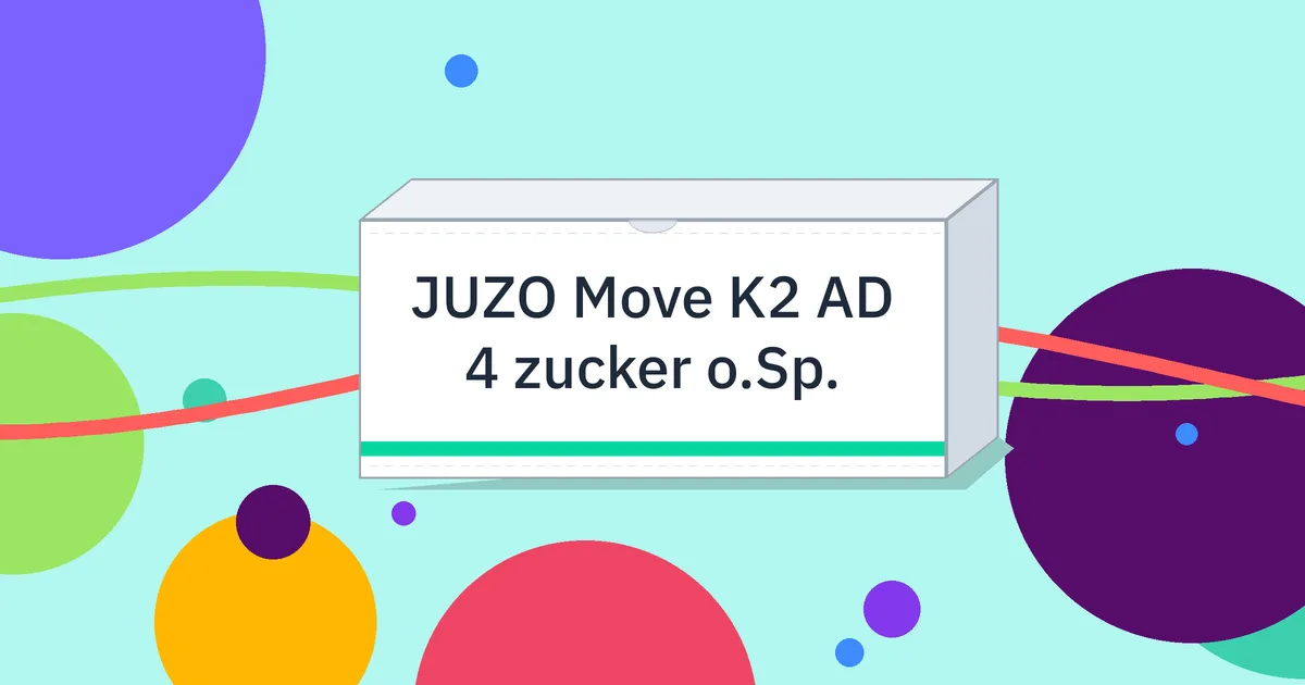 Symbolbild: Packung mit der Aufschrift JUZO Move K2 AD 4 zucker o.Sp. (PZN 18507745) – Verfügbarkeit und Bezug in Apotheken in Frankfurt am Main