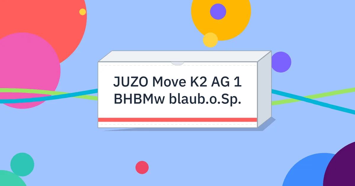 Symbolbild: Packung mit der Aufschrift JUZO Move K2 AG 1 BHBMw blaub.o.Sp. (PZN 18558381) – Verfügbarkeit und Bezug in Apotheken in Frankfurt am Main