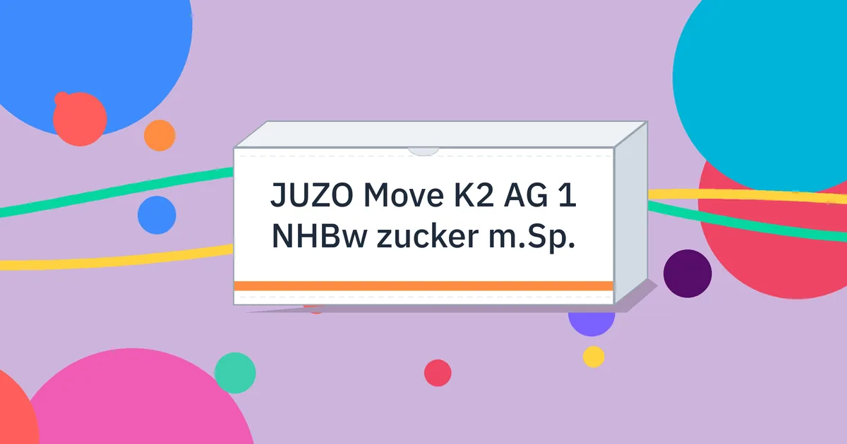 Symbolbild: Packung mit der Aufschrift JUZO Move K2 AG 1 NHBw zucker m.Sp. (PZN 18523000) – Verfügbarkeit und Bezug in Apotheken in Frankfurt am Main