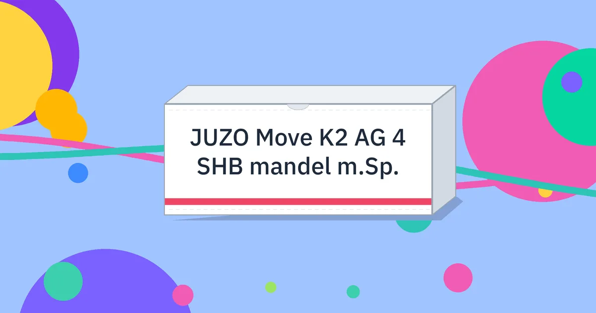 Symbolbild: Packung mit der Aufschrift JUZO Move K2 AG 4 SHB mandel m.Sp. (PZN 16651165) – Verfügbarkeit und Bezug in Apotheken in Frankfurt am Main