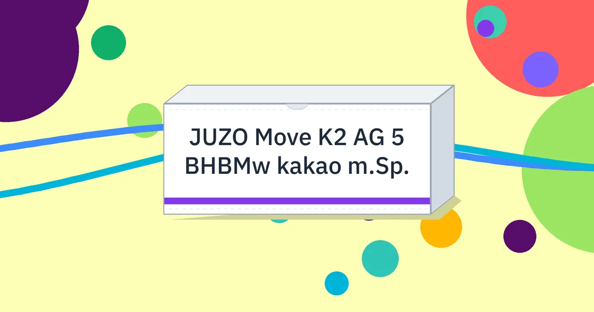 Symbolbild: Packung mit der Aufschrift JUZO Move K2 AG 5 BHBMw kakao m.Sp. (PZN 18556583) – Verfügbarkeit und Bezug in Apotheken in Frankfurt am Main