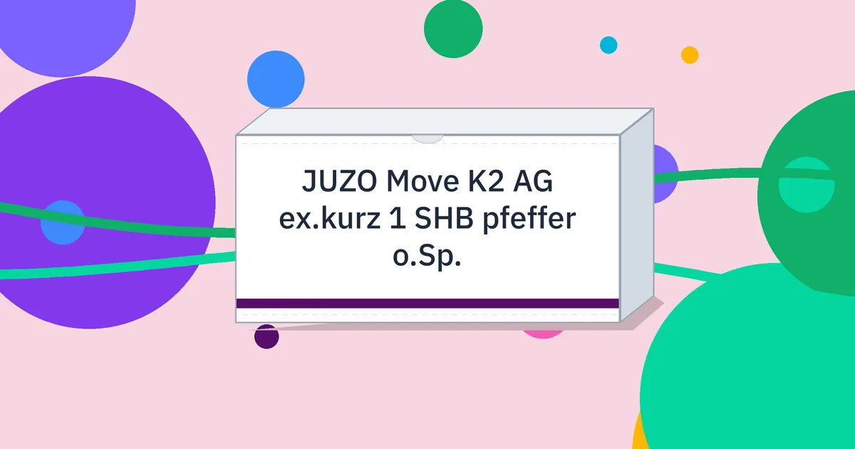 Symbolbild: Packung mit der Aufschrift JUZO Move K2 AG ex.kurz 1 SHB pfeffer o.Sp. (PZN 16651797) – Verfügbarkeit und Bezug in Apotheken in Frankfurt am Main