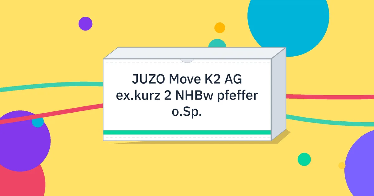 Symbolbild: Packung mit der Aufschrift JUZO Move K2 AG ex.kurz 2 NHBw pfeffer o.Sp. (PZN 16641072) – Verfügbarkeit und Bezug in Apotheken in Frankfurt am Main