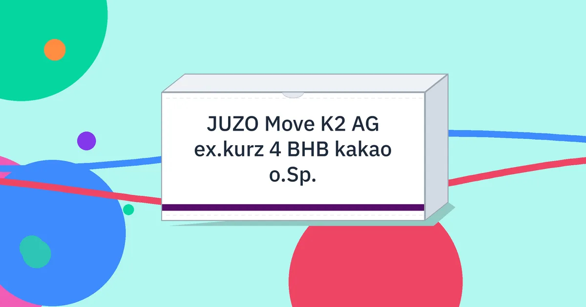 Symbolbild: Packung mit der Aufschrift JUZO Move K2 AG ex.kurz 4 BHB kakao o.Sp. (PZN 18565814) – Verfügbarkeit und Bezug in Apotheken in Frankfurt am Main