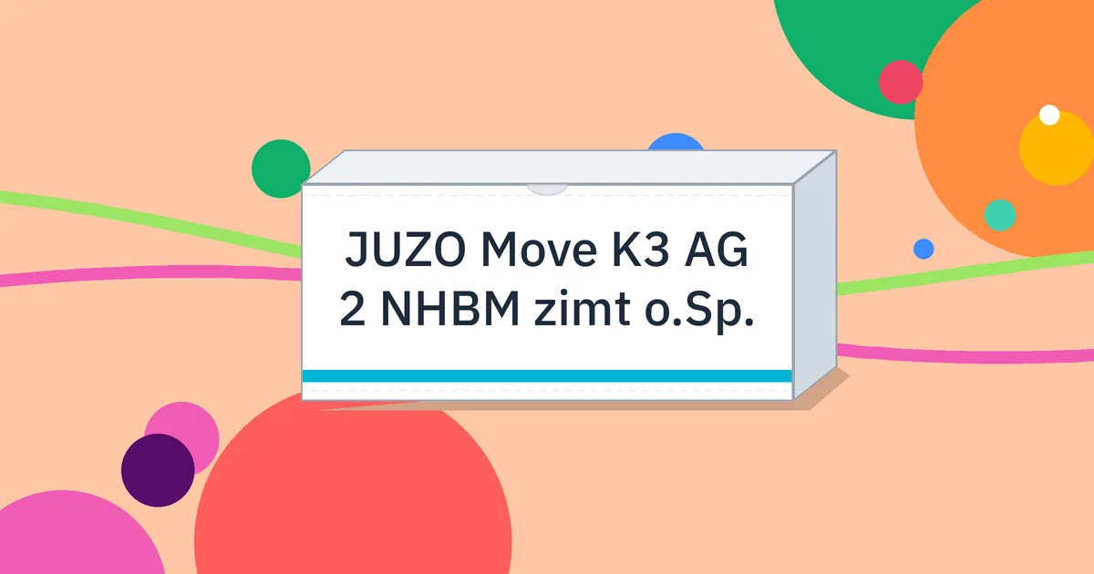 Symbolbild: Packung mit der Aufschrift JUZO Move K3 AG 2 NHBM zimt o.Sp. (PZN 18576723) – Verfügbarkeit und Bezug in Apotheken in Frankfurt am Main