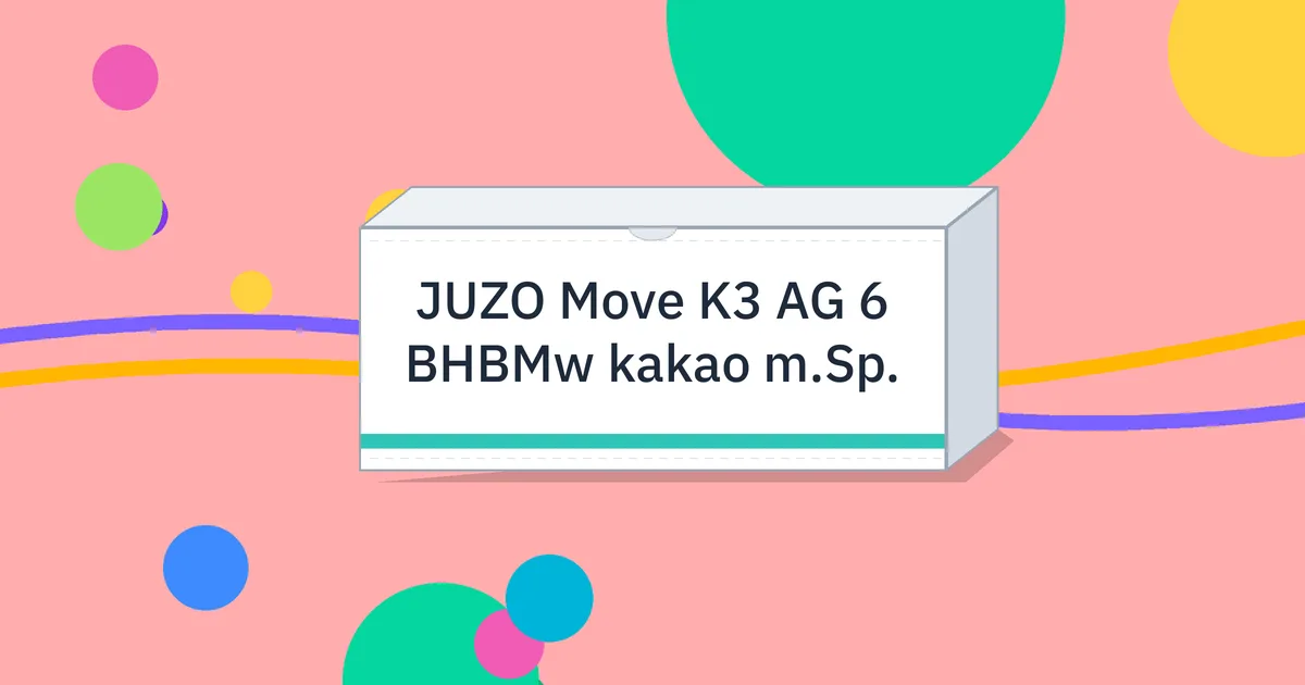 Symbolbild: Packung mit der Aufschrift JUZO Move K3 AG 6 BHBMw kakao m.Sp. (PZN 18588264) – Verfügbarkeit und Bezug in Apotheken in Frankfurt am Main