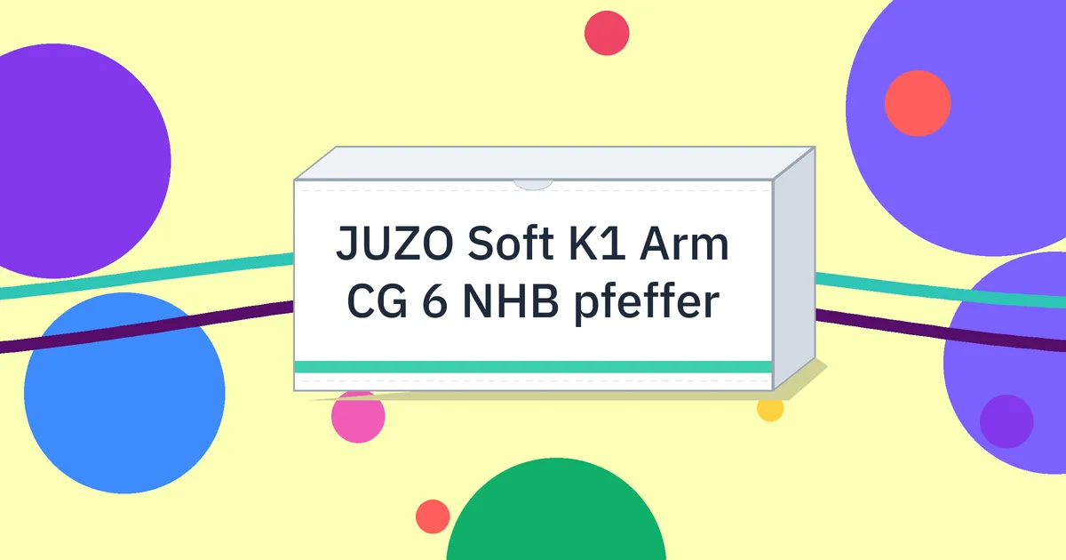 Symbolbild: Packung mit der Aufschrift JUZO Soft K1 Arm CG 6 NHB pfeffer (PZN 15506969) – Verfügbarkeit und Bezug in Apotheken in Frankfurt am Main