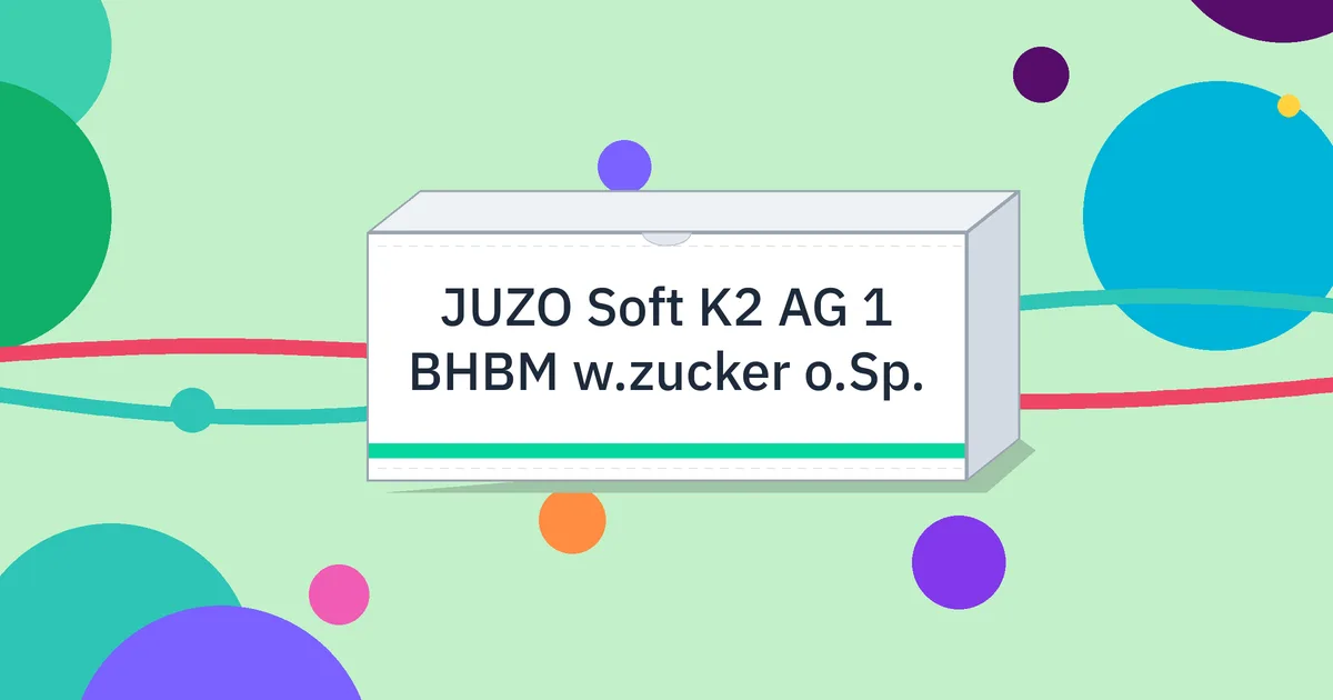 Symbolbild: Packung mit der Aufschrift JUZO Soft K2 AG 1 BHBM w.zucker o.Sp. (PZN 14868541) – Verfügbarkeit und Bezug in Apotheken in Frankfurt am Main