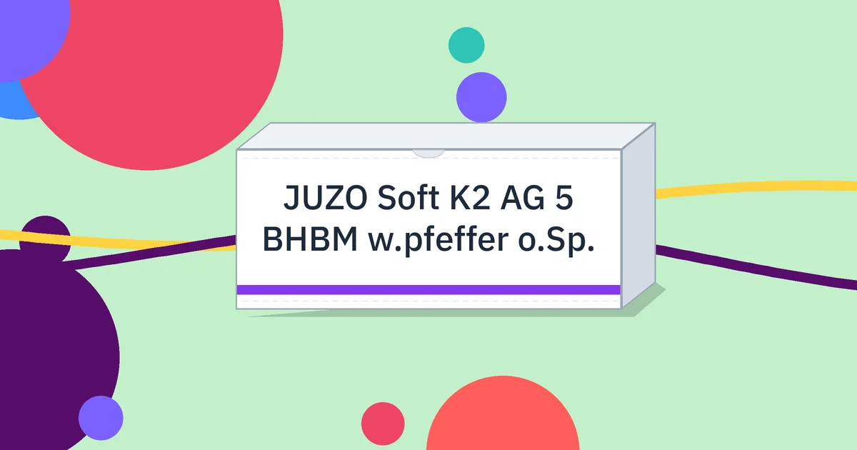 Symbolbild: Packung mit der Aufschrift JUZO Soft K2 AG 5 BHBM w.pfeffer o.Sp. (PZN 14868647) – Verfügbarkeit und Bezug in Apotheken in Frankfurt am Main