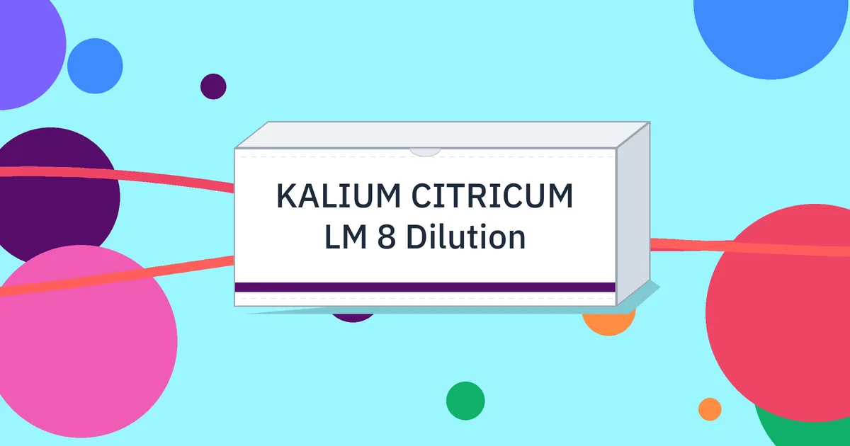 Symbolbild: Packung mit der Aufschrift KALIUM CITRICUM LM 8 Dilution (PZN 12920094) – Verfügbarkeit und Bezug in Apotheken in Frankfurt am Main