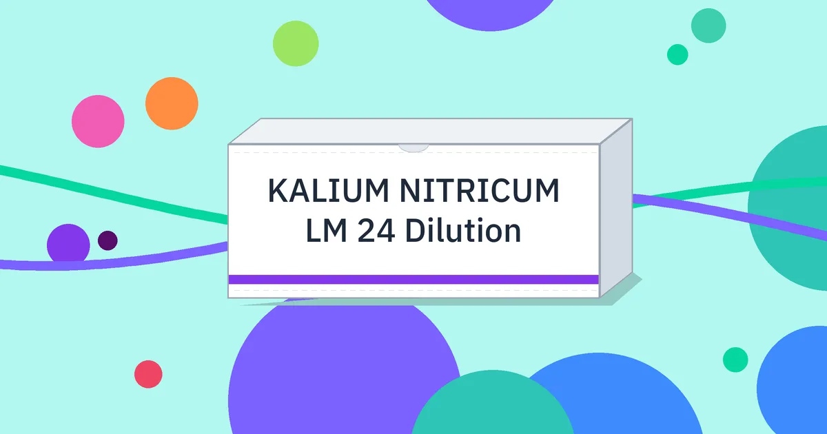 Symbolbild: Packung mit der Aufschrift KALIUM NITRICUM LM 24 Dilution (PZN 09430819) – Verfügbarkeit und Bezug in Apotheken in Frankfurt am Main