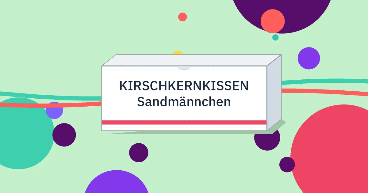 Symbolbild: Packung mit der Aufschrift KIRSCHKERNKISSEN Sandmännchen (PZN 18847240) – Verfügbarkeit und Bezug in Apotheken in Frankfurt am Main