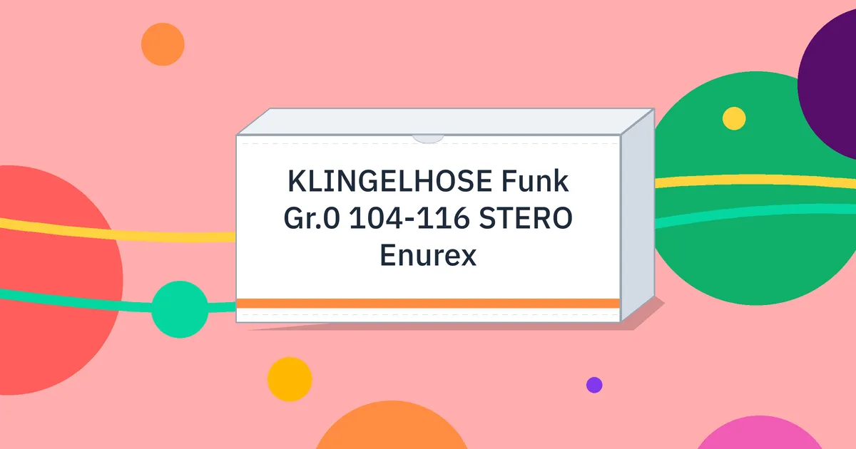 Symbolbild: Packung mit der Aufschrift KLINGELHOSE Funk Gr.0 104-116 STERO Enurex (PZN 06914126) – Verfügbarkeit und Bezug in Apotheken in Frankfurt am Main