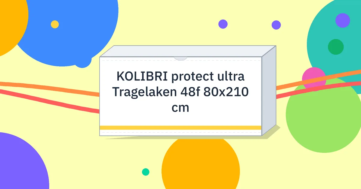 Symbolbild: Packung mit der Aufschrift KOLIBRI protect ultra Tragelaken 48f 80x210 cm (PZN 10030120) – Verfügbarkeit und Bezug in Apotheken in Frankfurt am Main