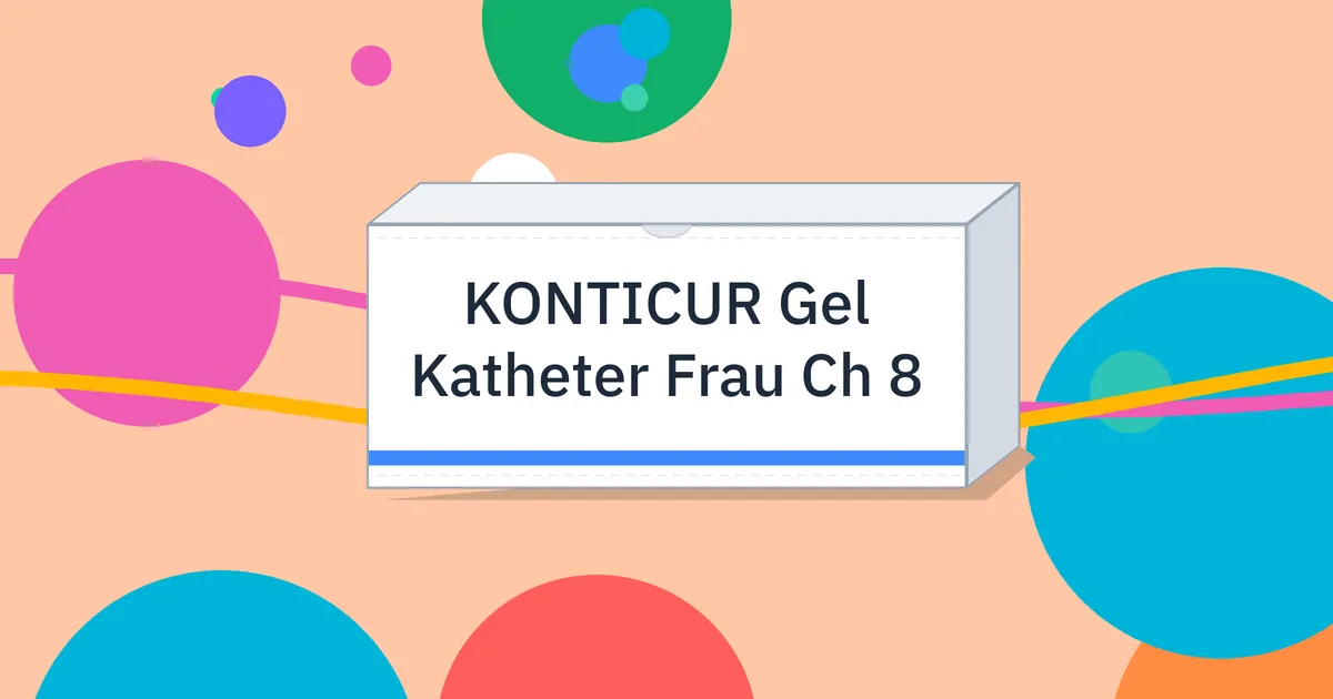 Symbolbild: Packung mit der Aufschrift KONTICUR Gel Katheter Frau Ch 8 (PZN 10099212) – Verfügbarkeit und Bezug in Apotheken in Frankfurt am Main