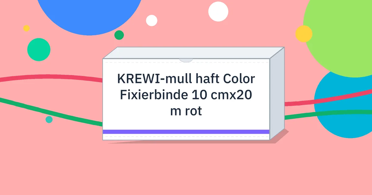 Symbolbild: Packung mit der Aufschrift KREWI-mull haft Color Fixierbinde 10 cmx20 m rot (PZN 11338995) – Verfügbarkeit und Bezug in Apotheken in Frankfurt am Main