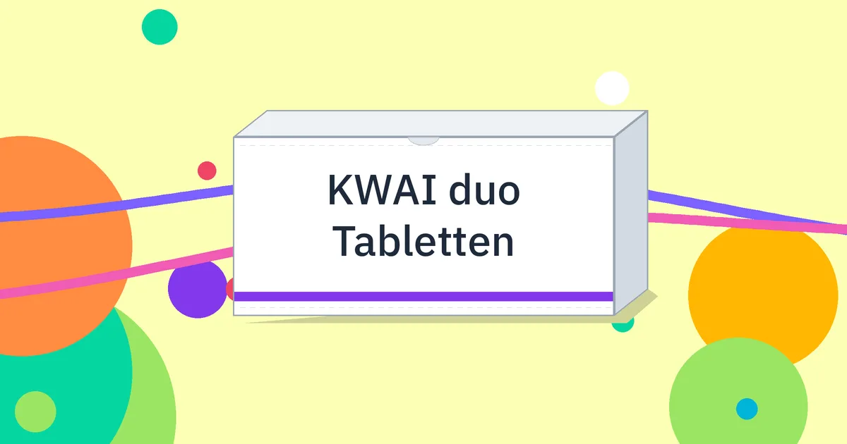 Symbolbild: Packung mit der Aufschrift KWAI duo Tabletten (PZN 16876639) – Verfügbarkeit und Bezug in Apotheken in Frankfurt am Main