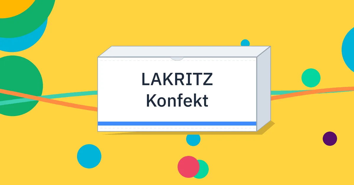 Symbolbild: Packung mit der Aufschrift LAKRITZ Konfekt (PZN 20029170) – Verfügbarkeit und Bezug in Apotheken in Frankfurt am Main