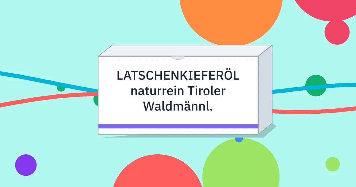Symbolbild: Packung mit der Aufschrift LATSCHENKIEFERÖL naturrein Tiroler Waldmännl. (PZN 03070490) – Verfügbarkeit und Bezug in Apotheken in Frankfurt am Main
