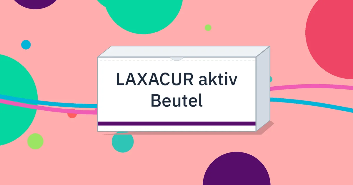 Symbolbild: Packung mit der Aufschrift LAXACUR aktiv Beutel (PZN 09486056) – Verfügbarkeit und Bezug in Apotheken in Frankfurt am Main